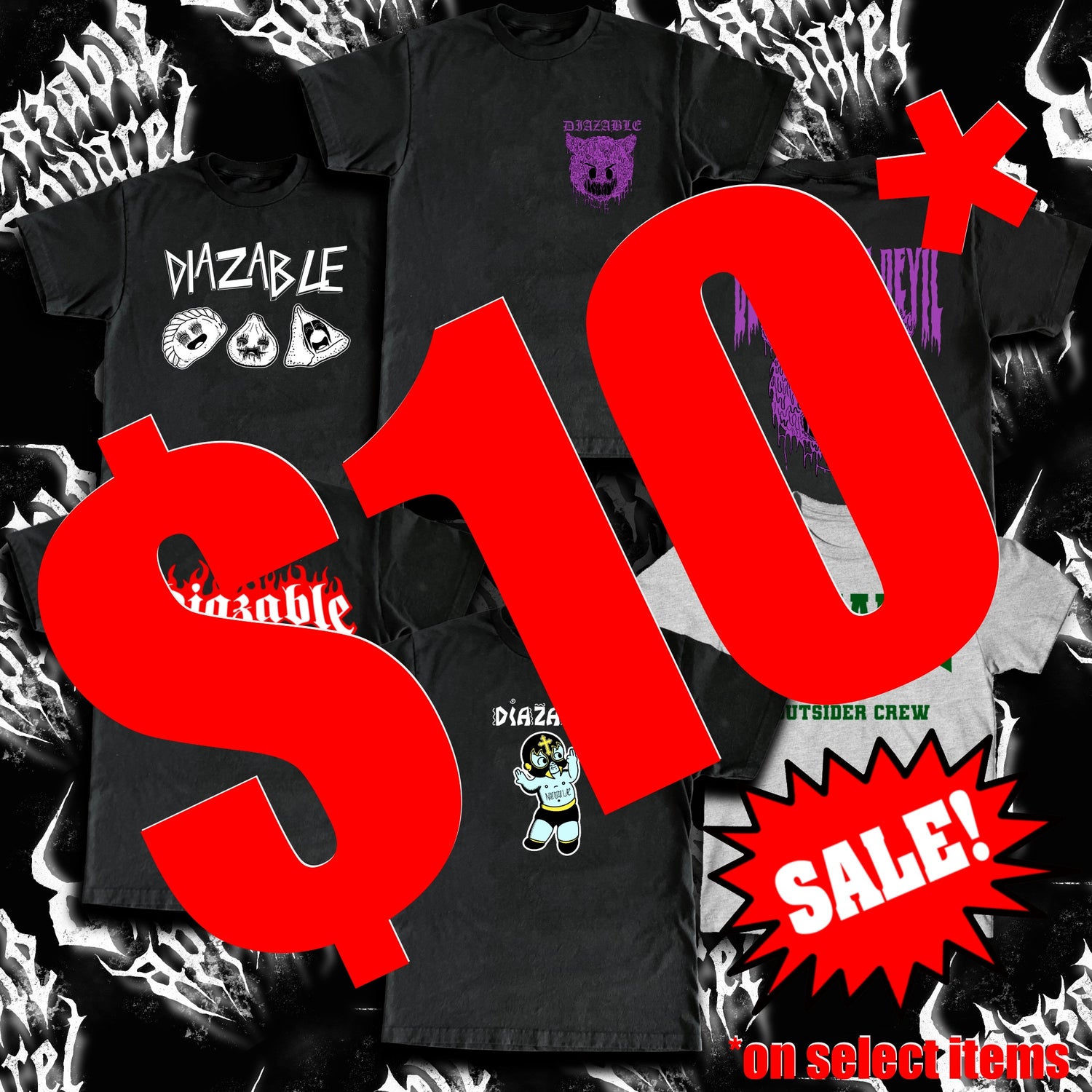 diazable cute death metal , hardcore & pop culture inspired apparel